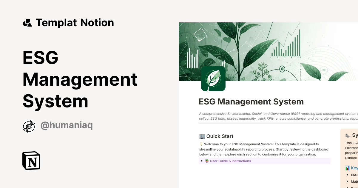 Templat ESG Management System | Notion Marketplace