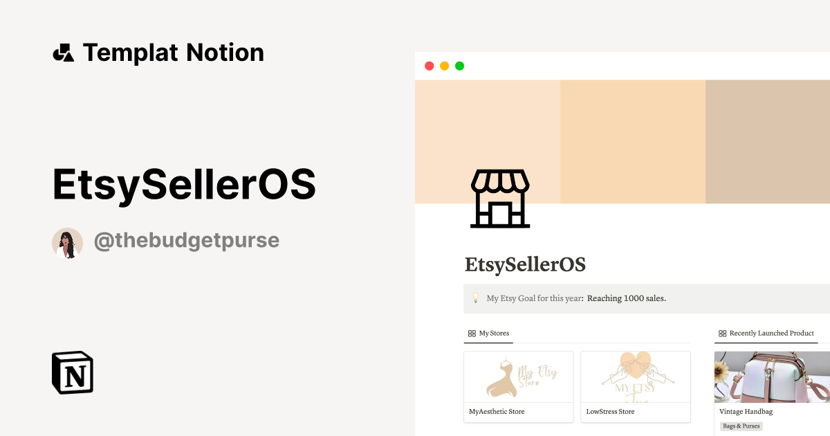 Templat EtsySellerOS | Notion Marketplace