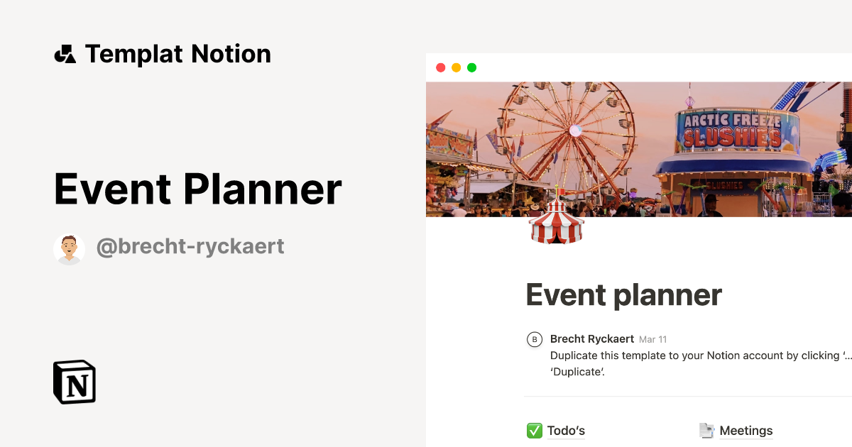 Templat Event Planner | Notion Marketplace