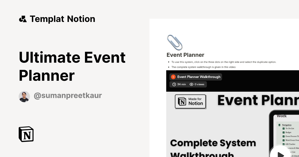 Templat Ultimate Event Planner | Notion Marketplace