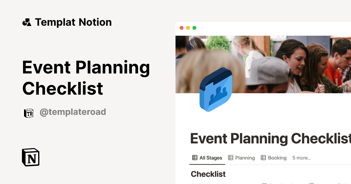 Event Planning Checklist Templat oleh Template Road | Notion Marketplace