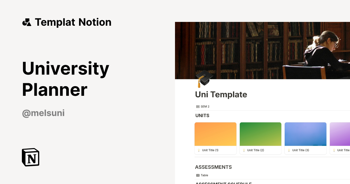 University Planner Templat oleh Mel | Notion Marketplace