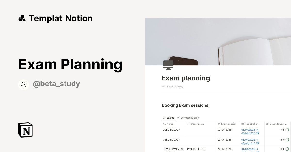 Templat Exam Planning | Notion Marketplace