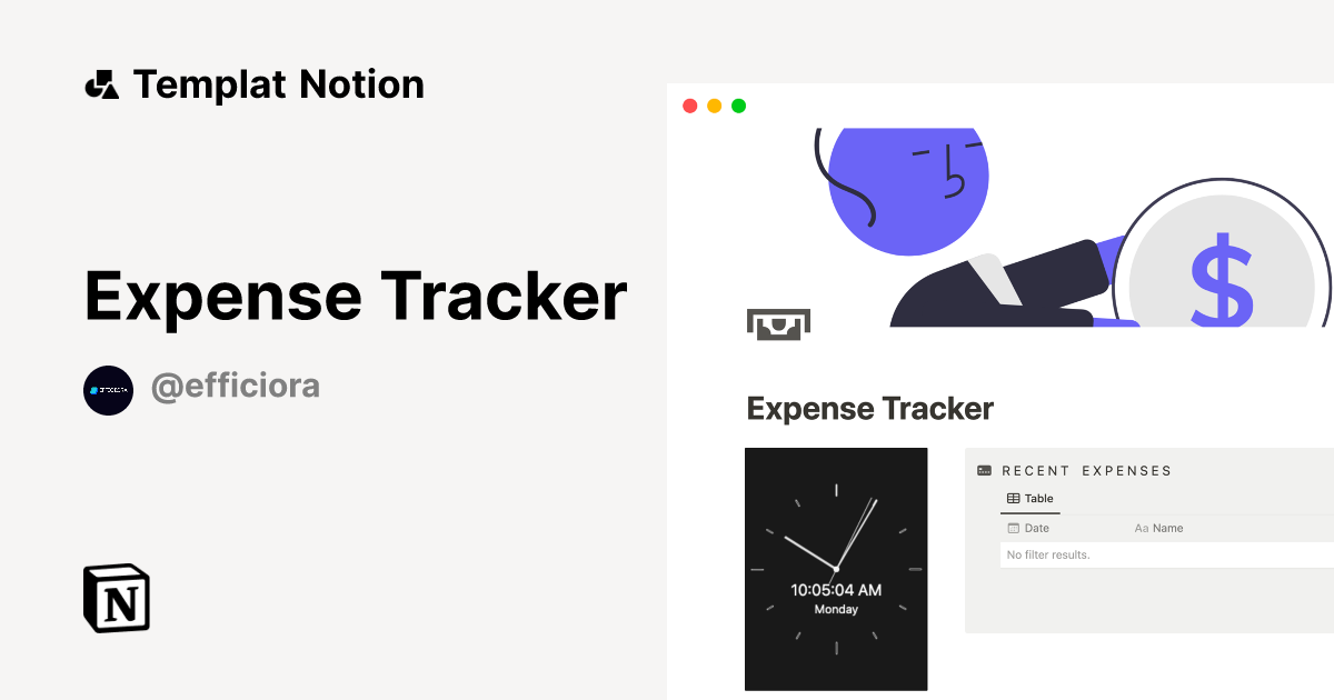 Expense Tracker Templat oleh Efficiora | Notion Marketplace