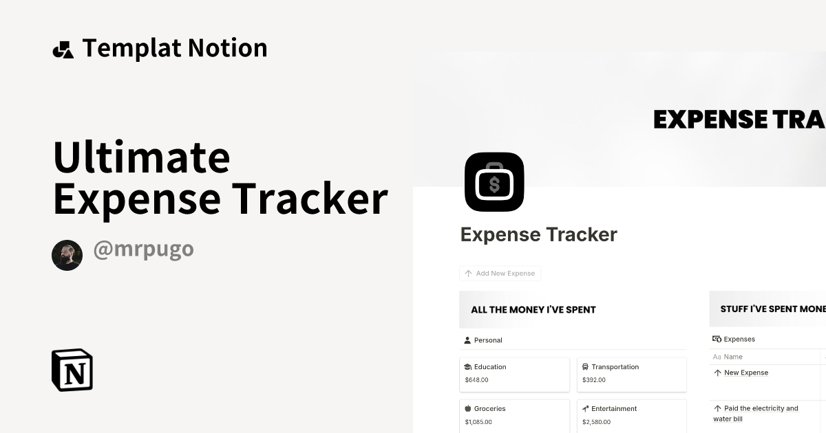 Templat Ultimate Expense Tracker | Notion Marketplace
