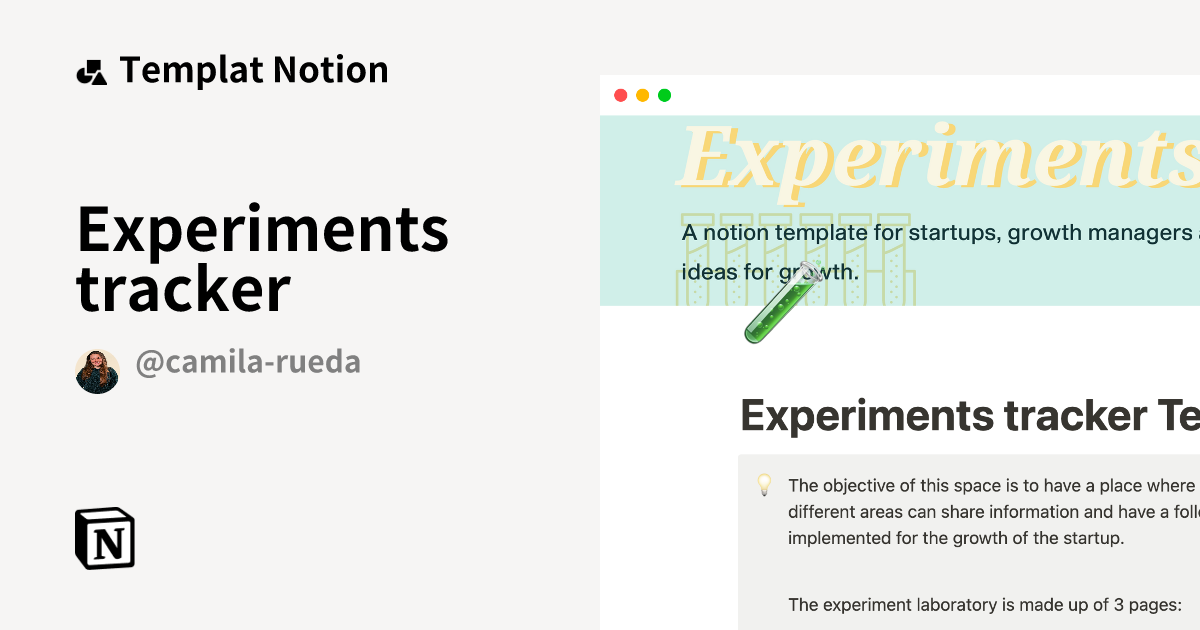 Templat Experiments tracker | Notion Marketplace