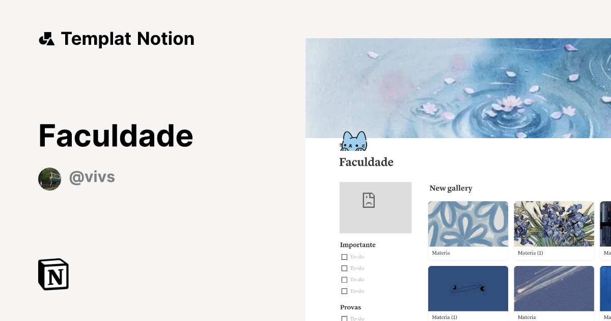 Faculdade Templat oleh Vitória | Notion Marketplace