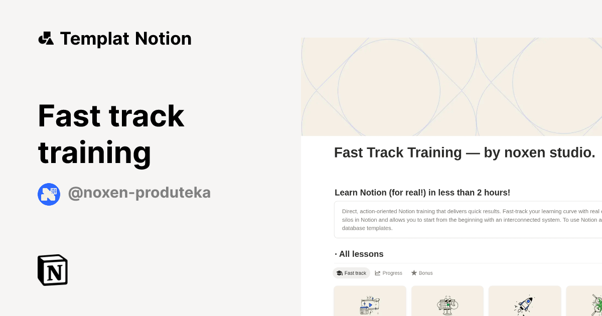 Templat Fast track training | Notion Marketplace