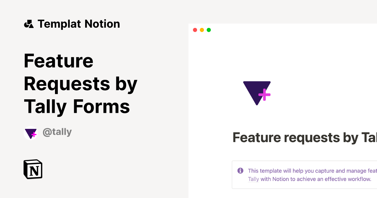 Templat Feature Requests by Tally Forms | Notion Marketplace