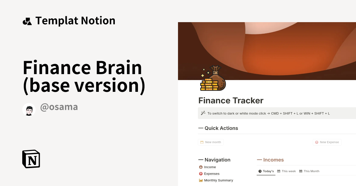 Templat Finance Brain (base version) | Notion Marketplace