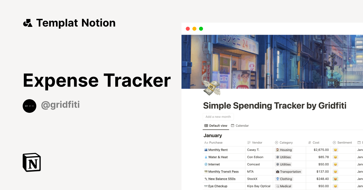 Templat Expense Tracker | Notion Marketplace