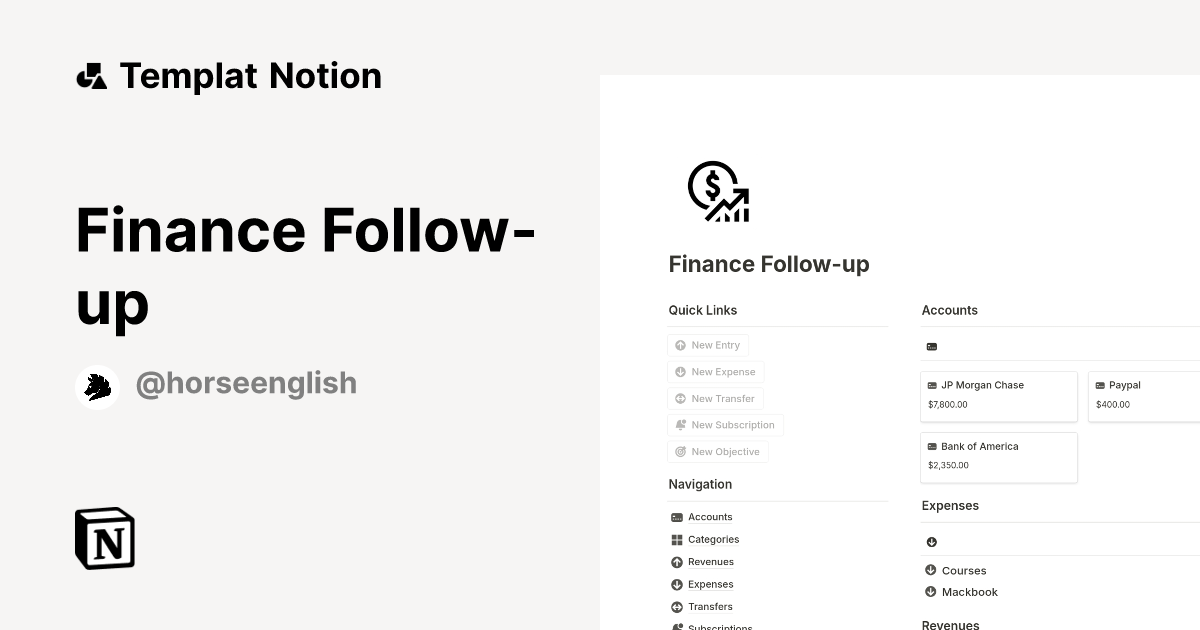 Templat Finance Follow-up | Notion Marketplace