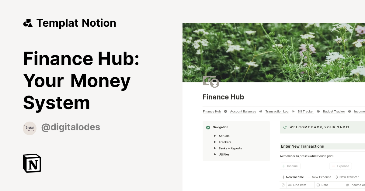 Templat Finance Hub: Your Money System | Notion Marketplace