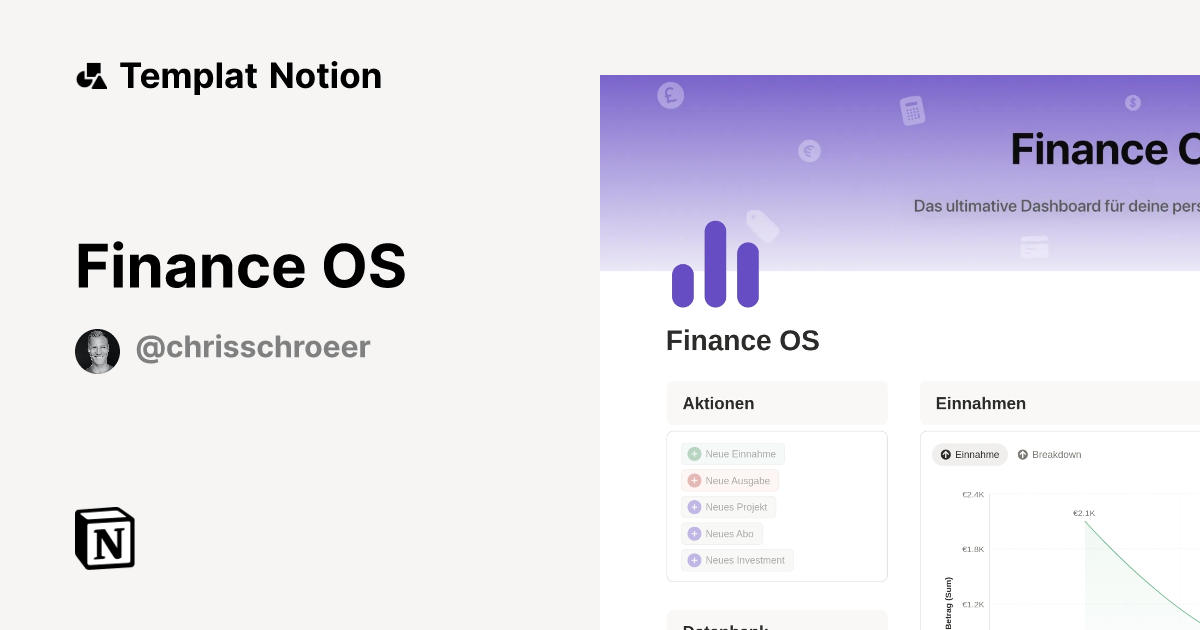 Finance OS Templat oleh Chris Schröer | Notion Marketplace