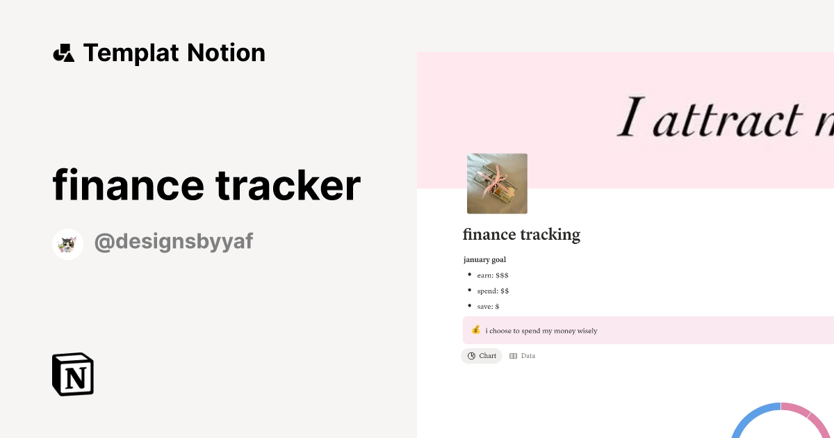 finance tracker Templat oleh designsbyyaf | Notion Marketplace