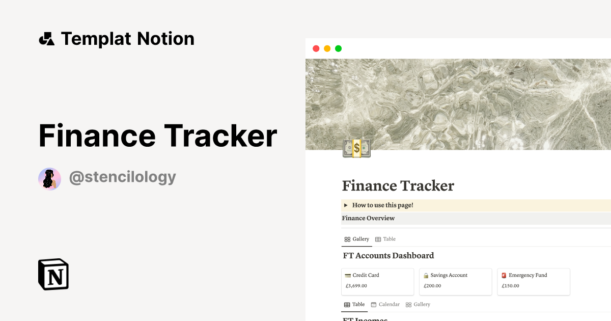 Templat Finance Tracker | Notion Marketplace
