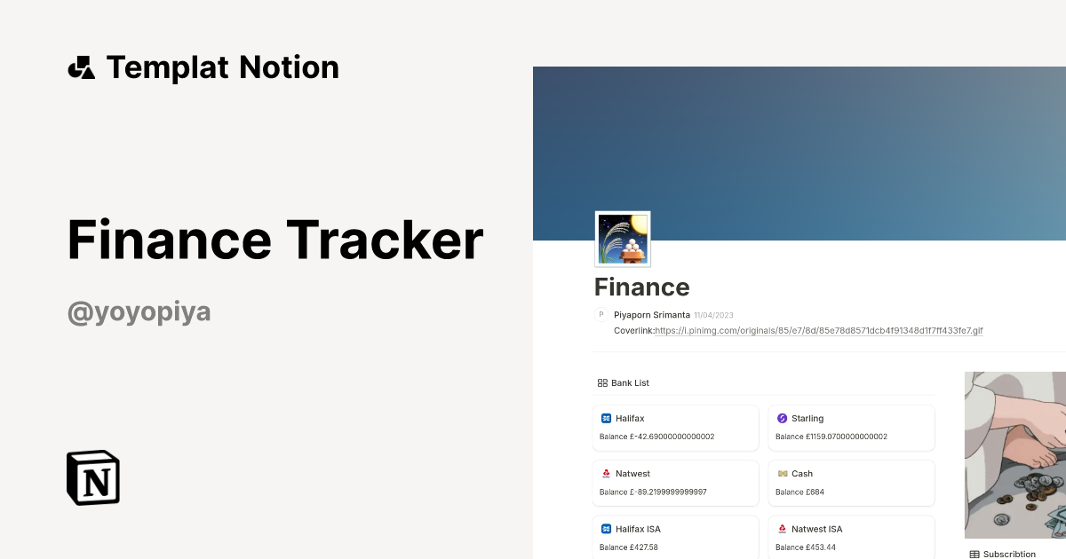 Templat Finance Tracker | Notion Marketplace
