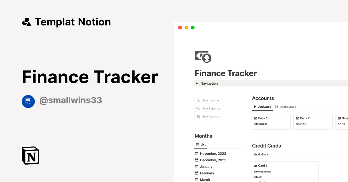 Templat Finance Tracker | Notion Marketplace
