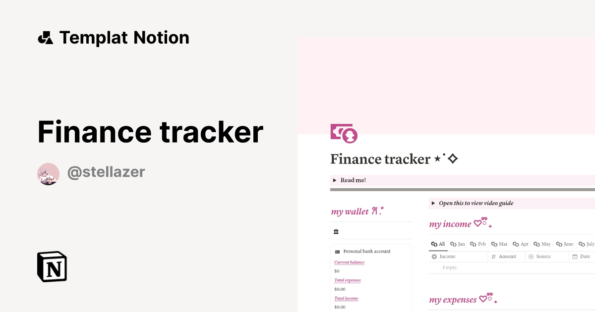 Templat Finance tracker | Notion Marketplace