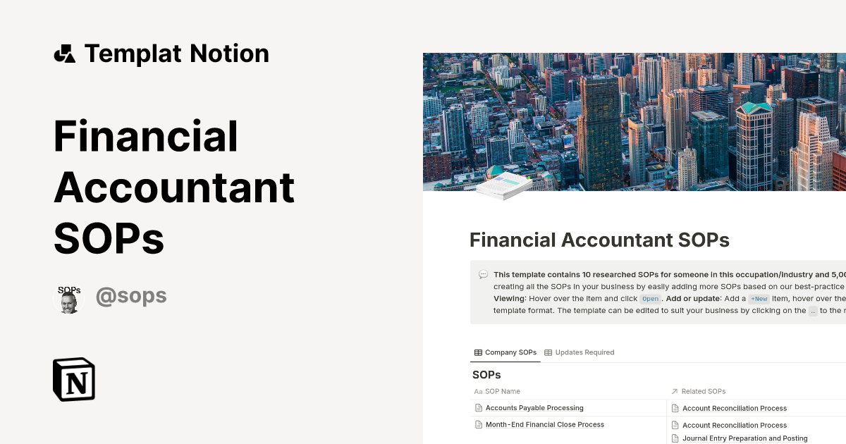 Financial Accountant SOPs Templat oleh SOPs | Notion Marketplace