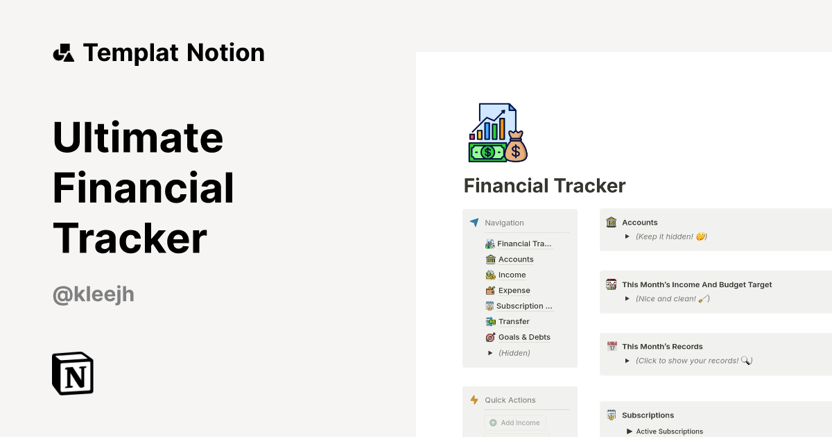 Templat Ultimate Financial Tracker | Notion Marketplace