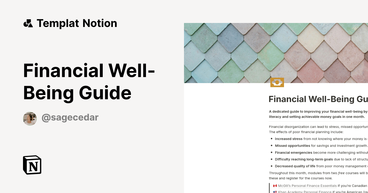 Templat Financial Well-Being Guide | Notion Marketplace