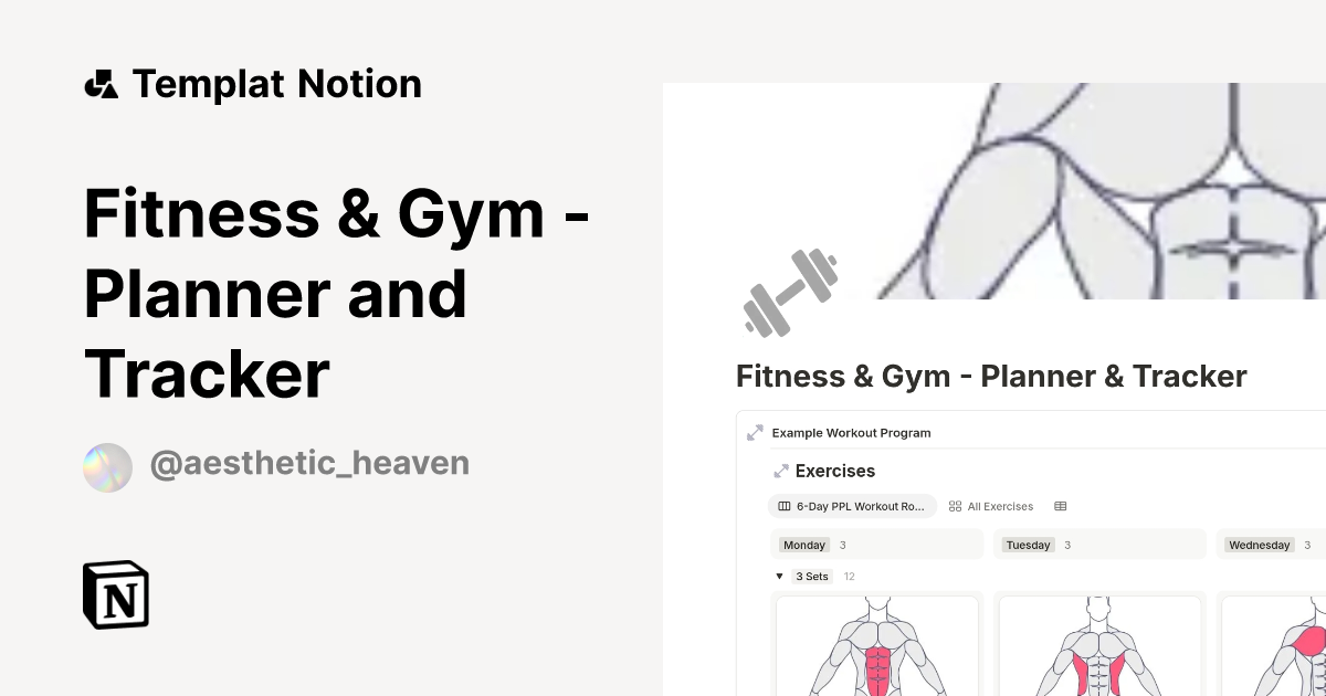 Fitness & Gym - Planner and Tracker Templat oleh aesthetic heaven ...