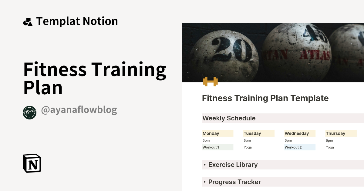 Templat Fitness Training Plan | Notion Marketplace