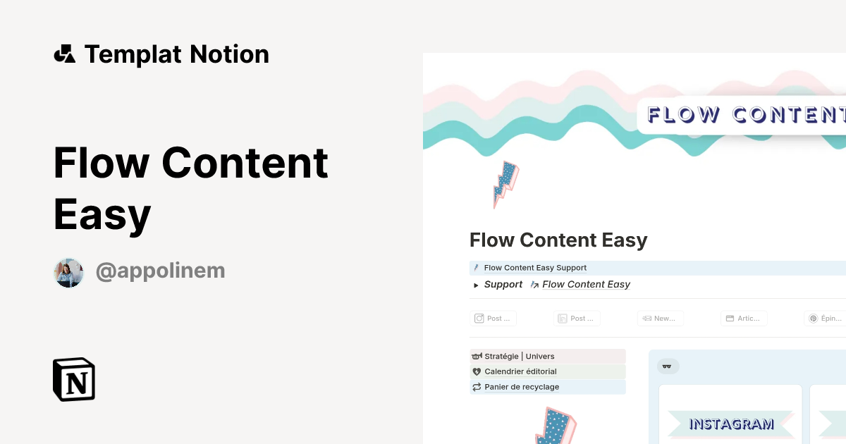 Templat Flow Content Easy | Notion Marketplace