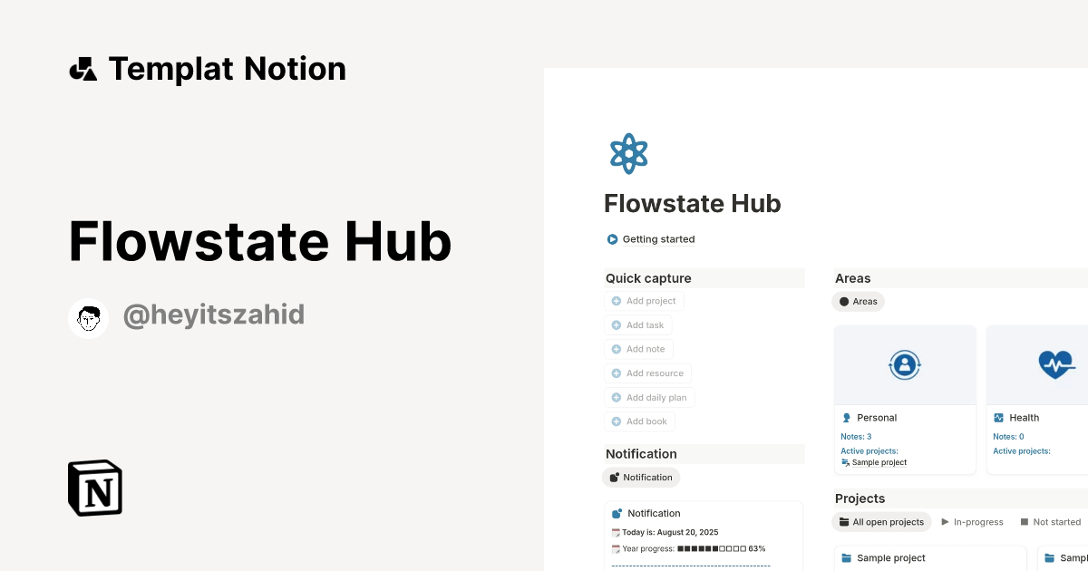 Templat Flowstate Hub | Notion Marketplace
