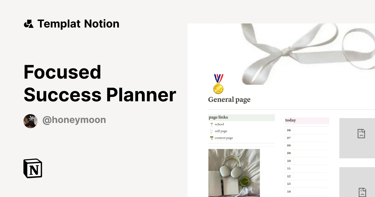 Templat Focused Success Planner | Notion Marketplace