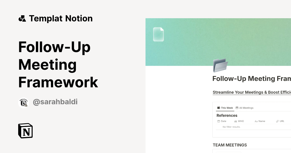 Templat Follow-Up Meeting Framework | Notion Marketplace
