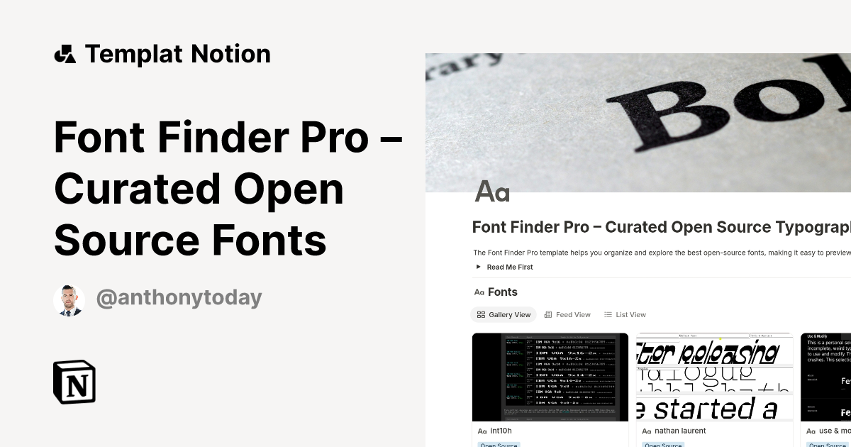 Font Finder Pro – Curated Open Source Fonts Templat oleh AnthonyToday 🔐 ...