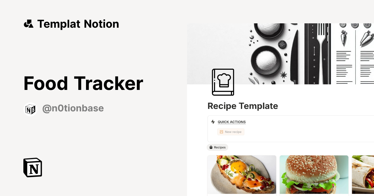 Food Tracker Templat oleh N0tionbase | Notion Marketplace