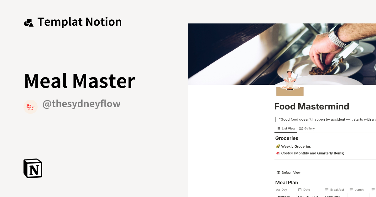 Templat Meal Master | Notion Marketplace