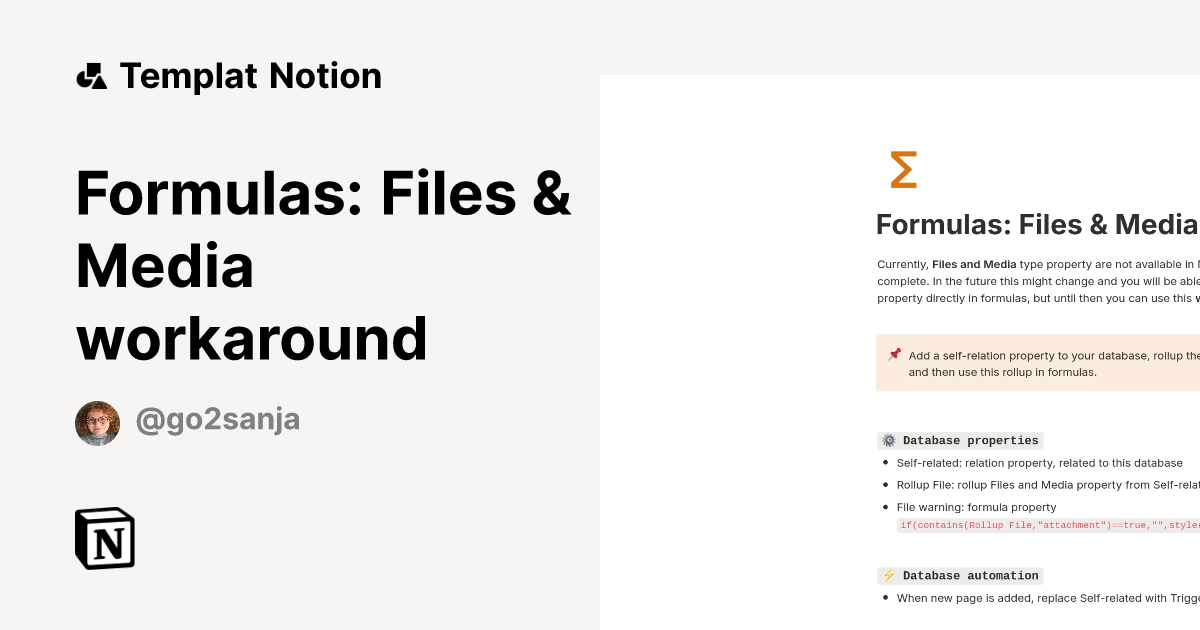 Templat Formulas: Files & Media workaround | Notion Marketplace