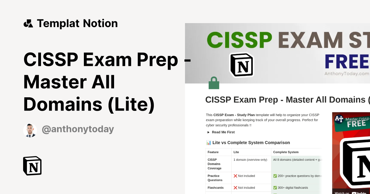 CISSP Exam Prep - Master All Domains (Lite) Templat oleh AnthonyToday 🔐 ...