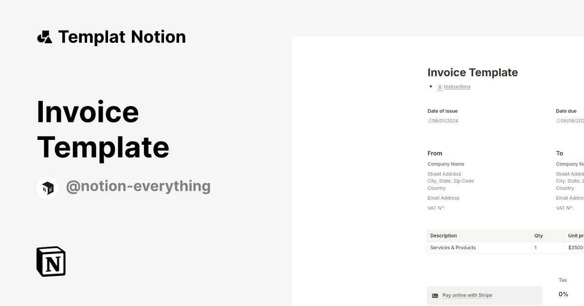 Templat Invoice Template | Notion Marketplace