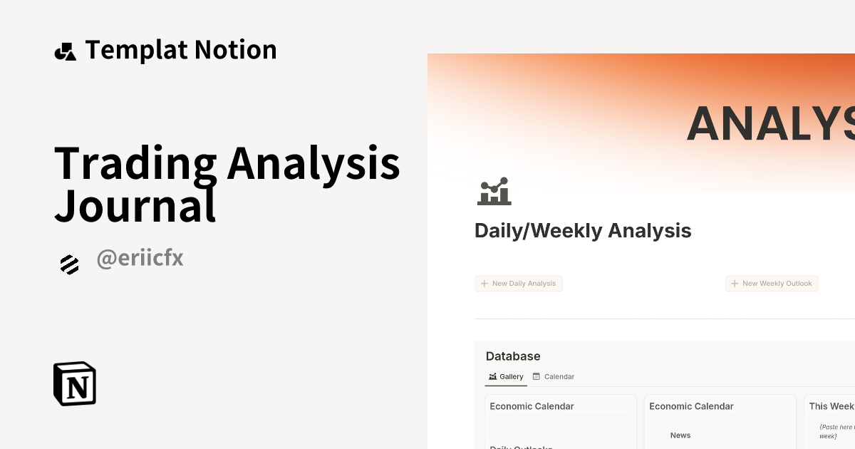 Trading Analysis Journal Templat oleh Eric FX | Notion Marketplace