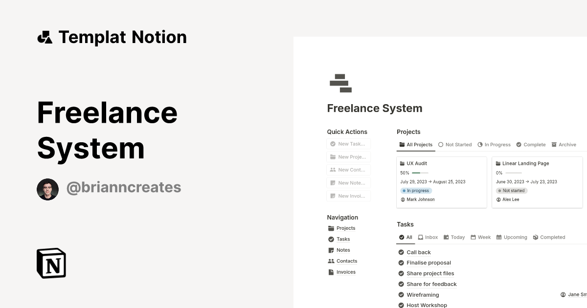 Templat Freelance System | Notion Marketplace
