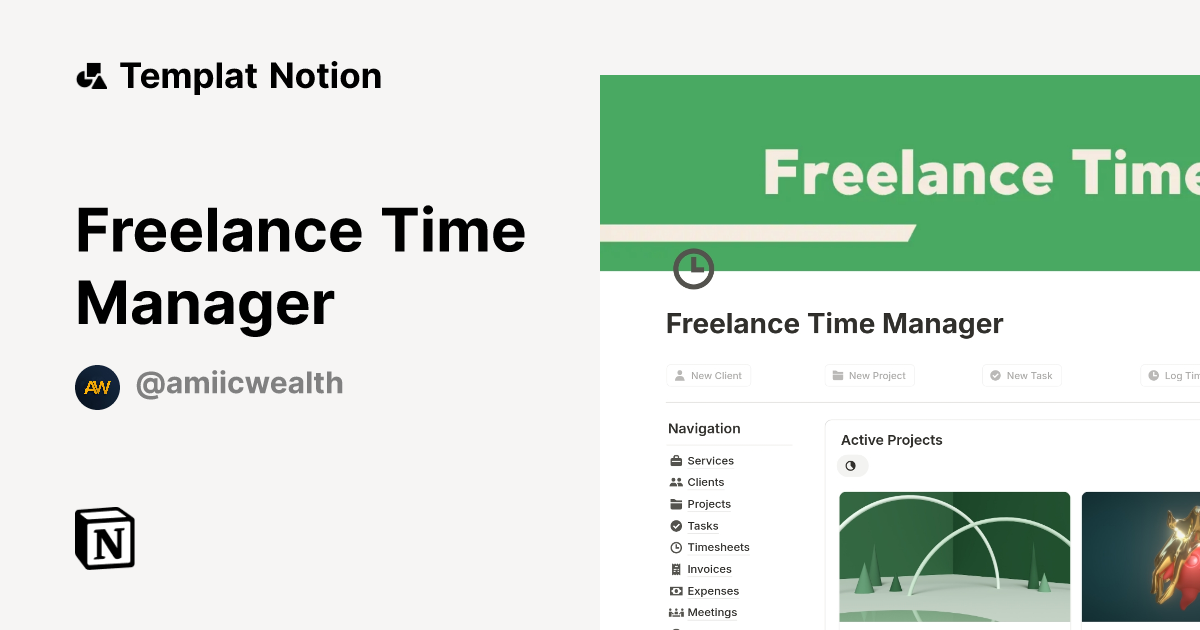 Templat Freelance Time Manager | Notion Marketplace