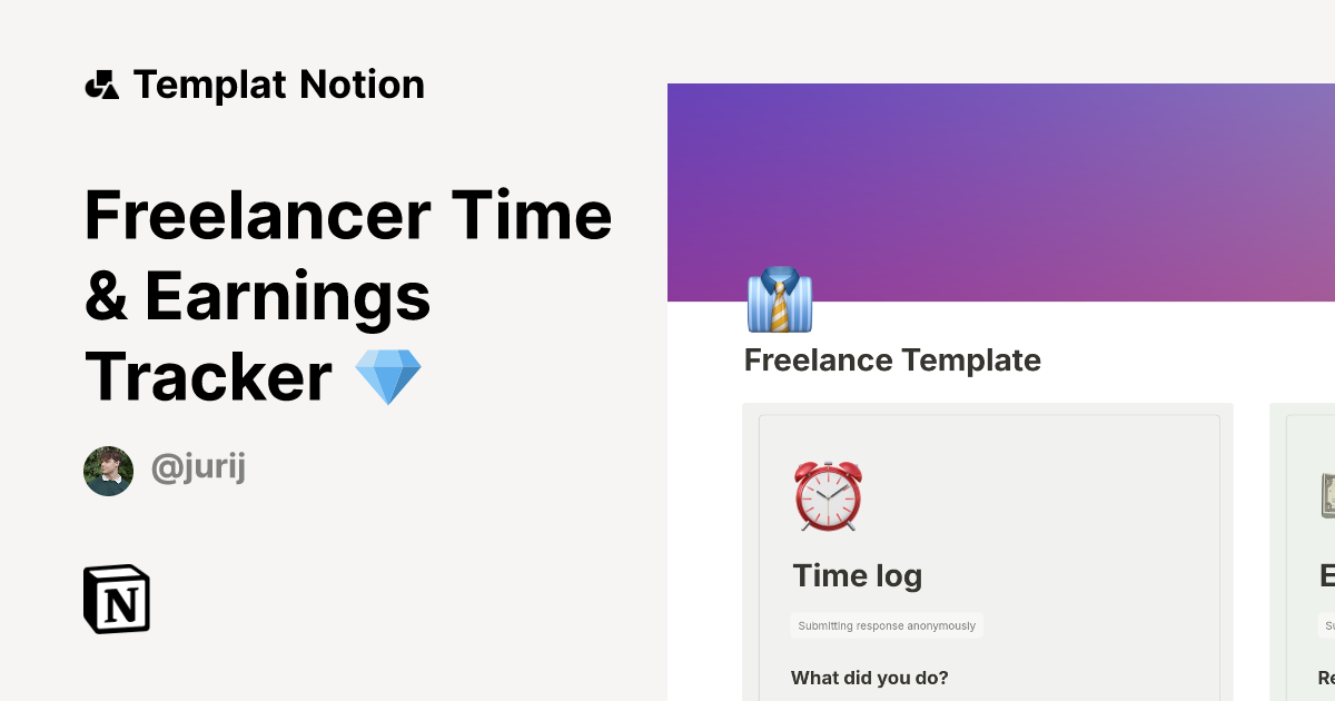 Templat Freelancer Time & Earnings Tracker 💎 | Notion Marketplace