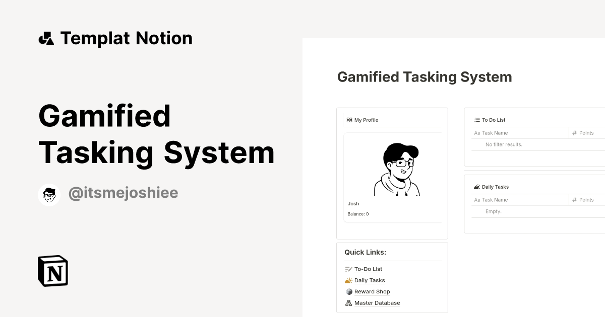 Templat Gamified Tasking System | Notion Marketplace