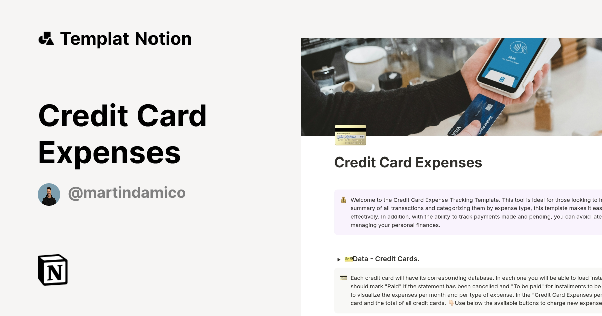 Templat Credit Card Expenses | Notion Marketplace