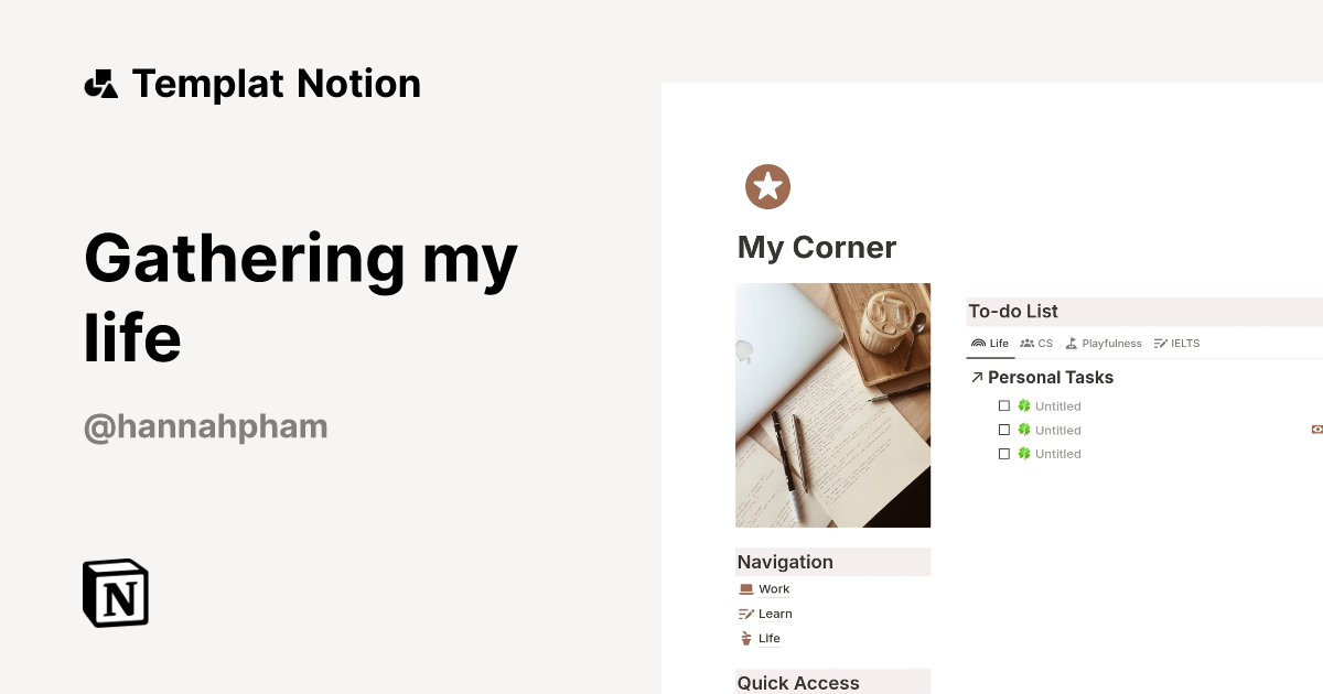 Templat Gathering my life | Notion Marketplace