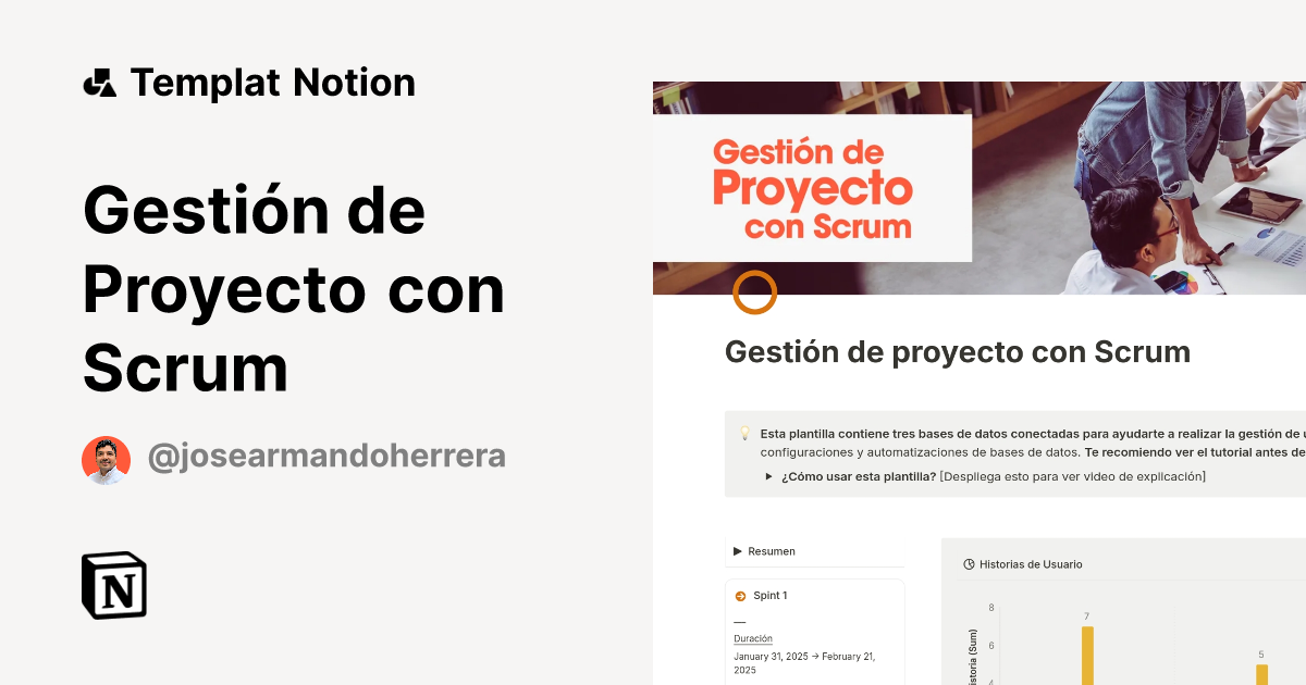 Gestión de Proyecto con Scrum Templat oleh José Armando Herrera | Notion Marketplace