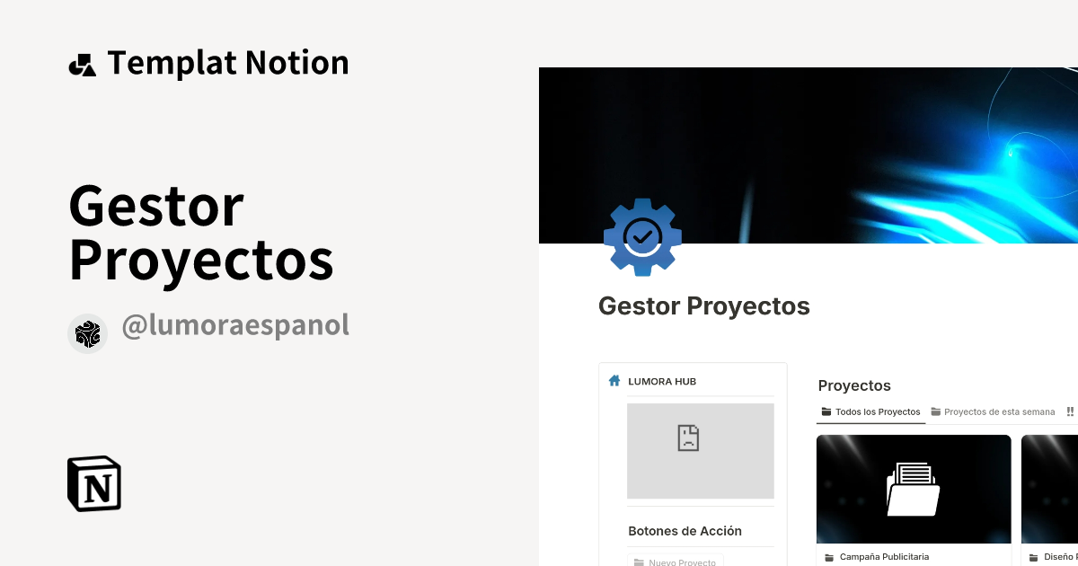 Gestor Proyectos Templat oleh Lumora | Notion Marketplace