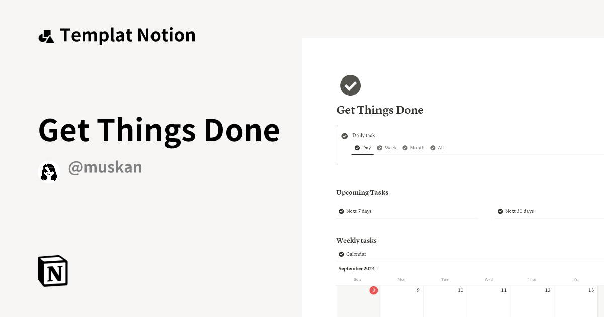 Get Things Done Templat oleh Effectory | Notion Marketplace