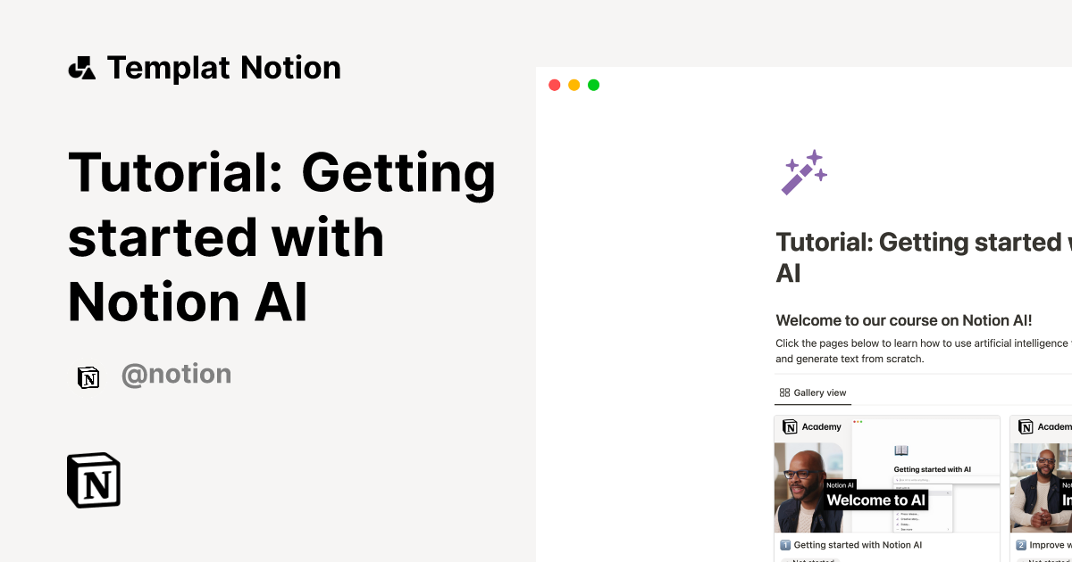 Templat Tutorial: Getting started with Notion AI 2025 | Notion Marketplace