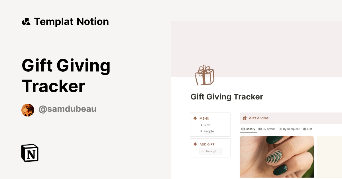 Templat Gift Giving Tracker | Notion Marketplace